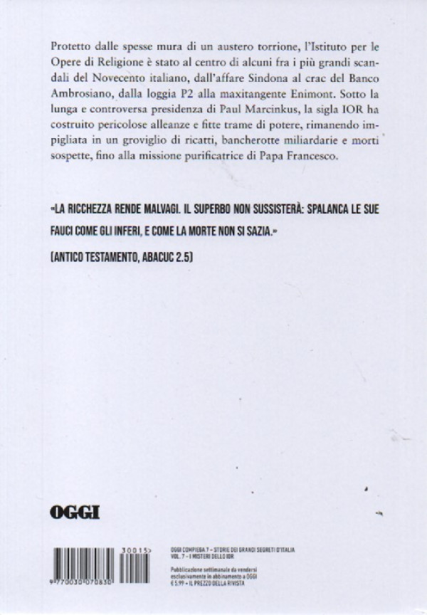 Storia dei grandi segreti d'Italia -I misteri dello IOR - di Giovanni ...
