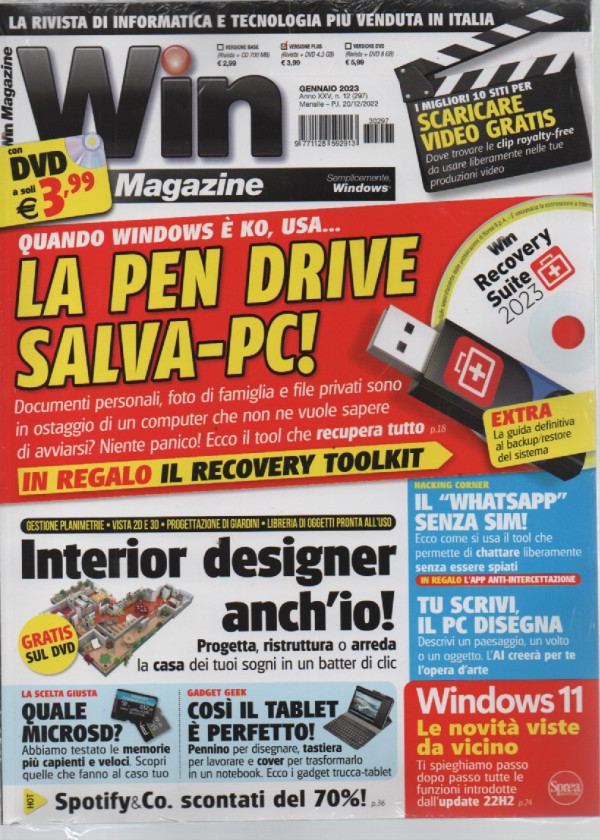 Win Magazine Plus - rivista + dvd - n. 297 - gennaio 2023- mensile ...