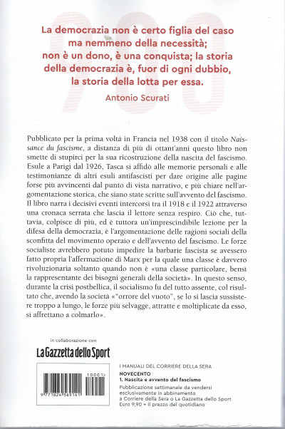 Nascita e avvento del fascismo - Angelo Tasca - n. 1 - settimanale | Italiano EDICOLA SHOP