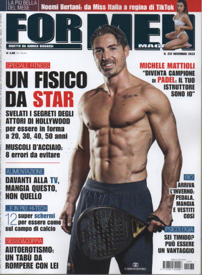 For men magazine- n. 237 -novembre 2022 - mensile | Italiano EDICOLA SHOP