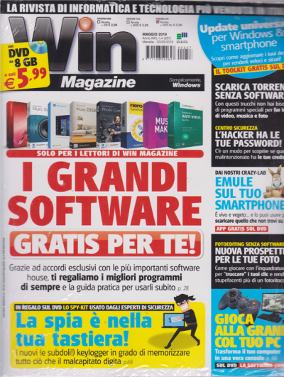 Win Magazine - n. 257 - maggio 2019 - mensile - rivista + dvd EDICOLA SHOP